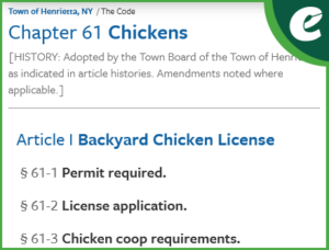 Backyard Chickens Legislation - General Code
