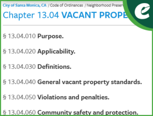 Blighted Property Legislation - General Code