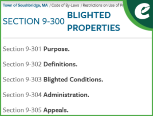 Blighted Property Legislation - General Code