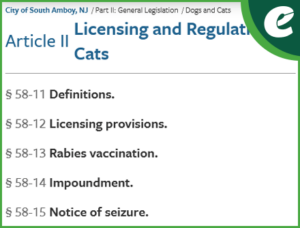 Feral Cat Legislation - General Code