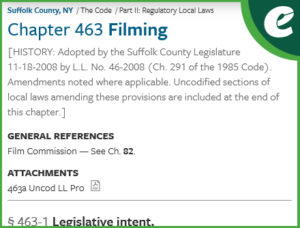 Filmmaking Legislation - General Code