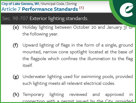 Holiday Lights Legislation - General Code