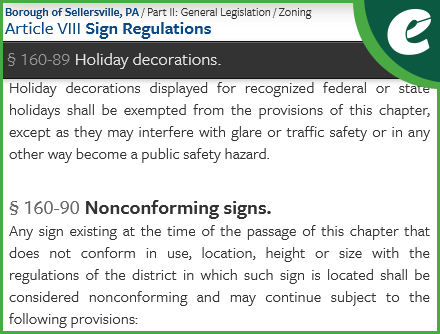 Holiday Lights Legislation - General Code