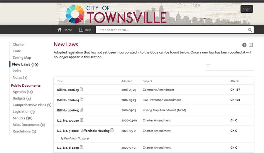 eCode360's New Laws: See when codes change - General Code